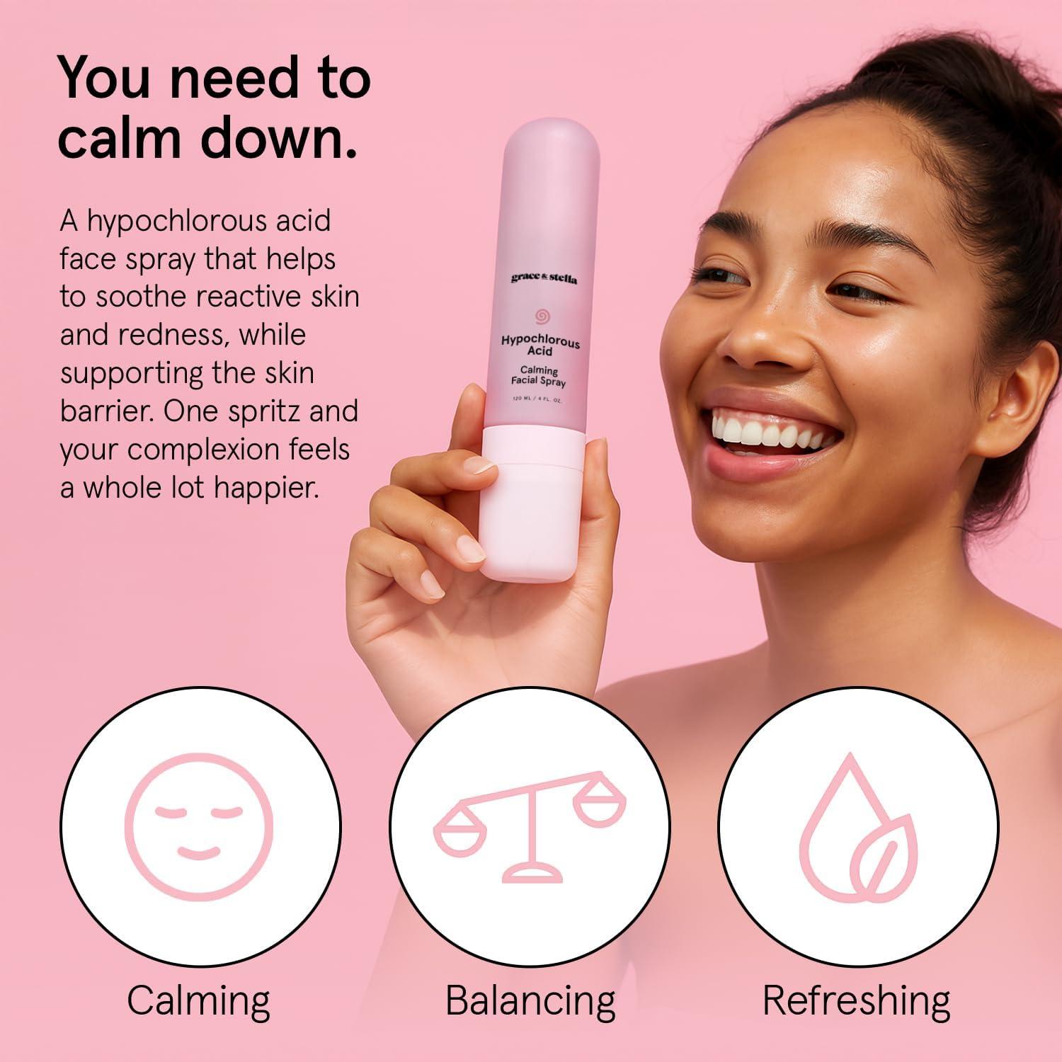 grace & stella Hypochlorous Acid Spray for Face – Acne Spray – Gentle ...